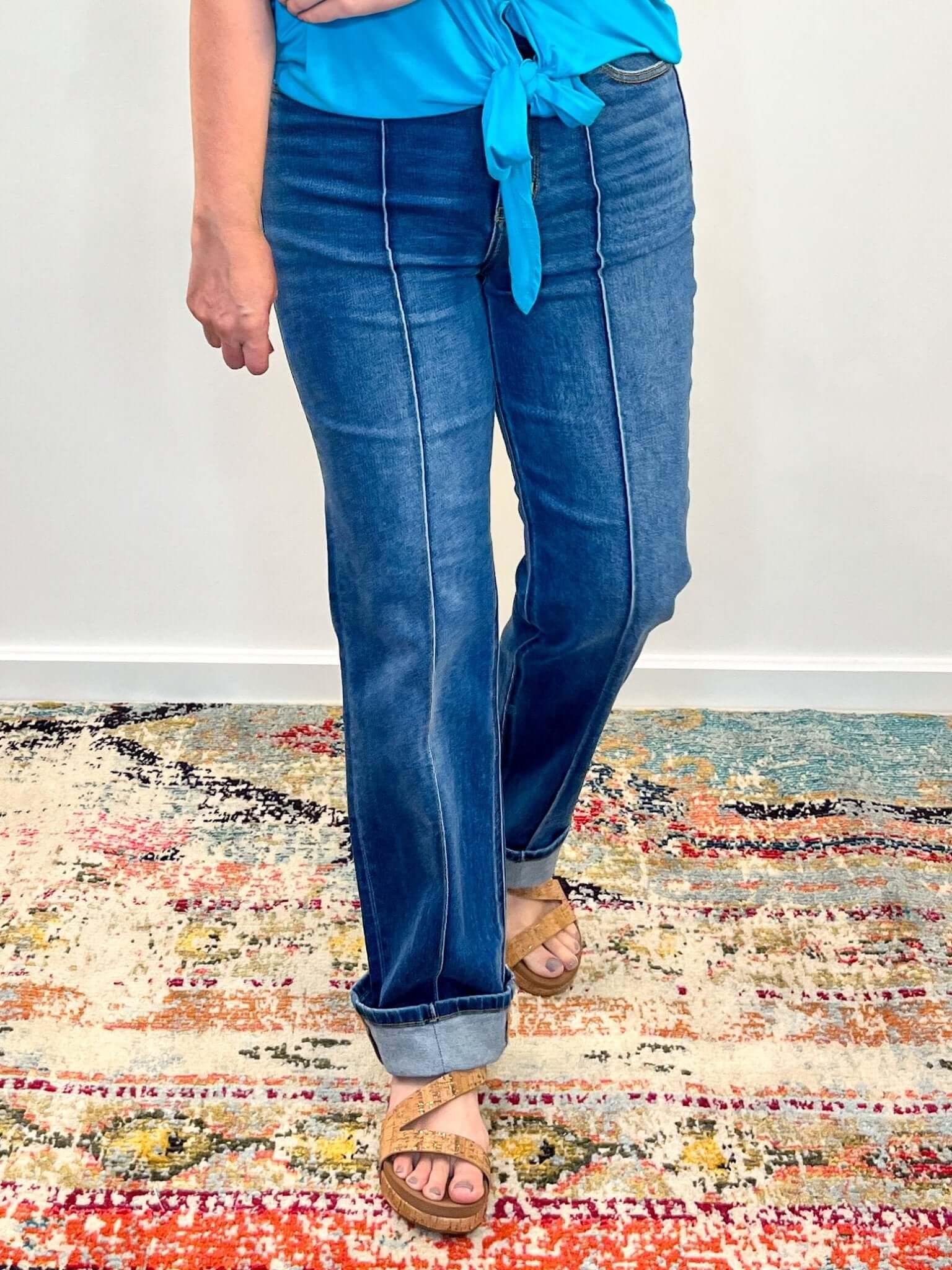 Judy Blue LiftLine Straight Jeans with Butt Lifting Seams